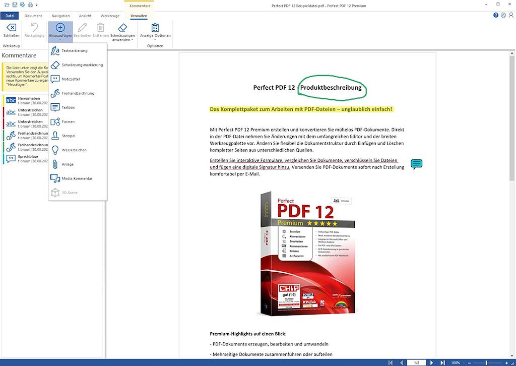 Perfect PDF 12 Premium | PDF-Dokumente erzeugen, editieren und umwandeln | Markt + Technik | edv ...